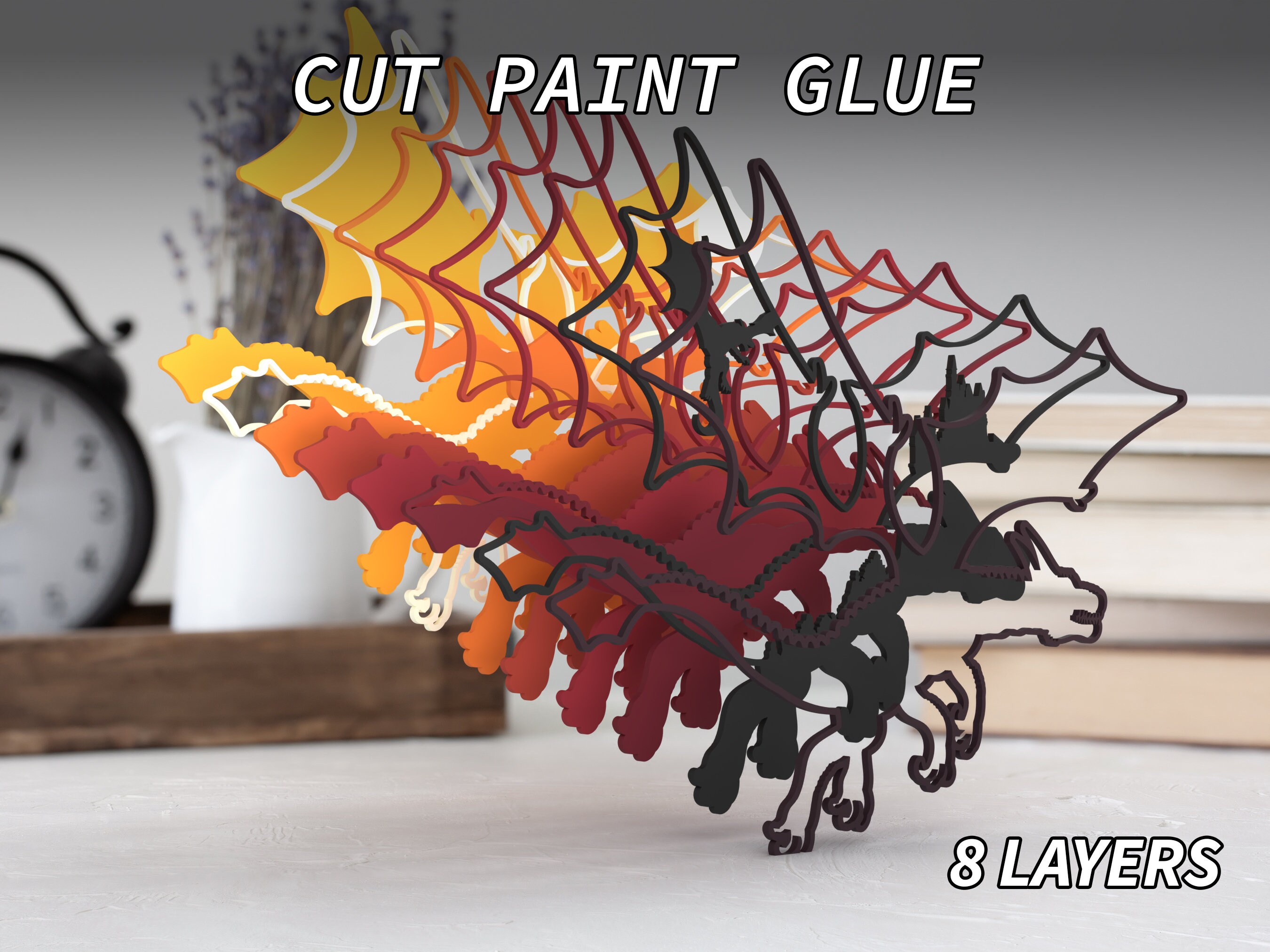 Dragon Layered SVG Laser Cut File Glowforge File - Etsy Australia