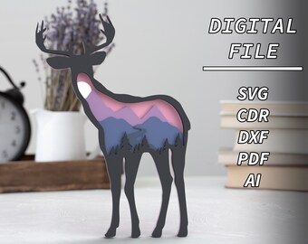 Deer Layered Laser File - Etsy