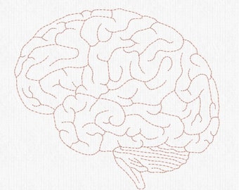 Human Brain Embroidery Design Instant Download - Etsy