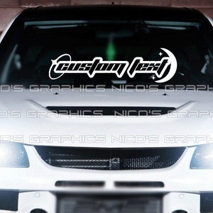 Custom Text Outline Y2 Windshield Graphic Decal Car Sticker Banner JDM ...