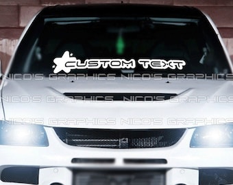 Custom Text Tattoo Windshield Graphic Decal Car Sticker Banner JDM ...