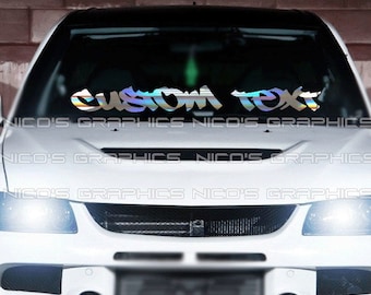CUSTOM TEXT Lower Windshield Vinyl Decal Sticker Turbo Boost - Etsy