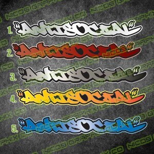 Antisocial Vinyl Decal Car Truck Graffiti Sticker Euro Lowered JDM KDM ...