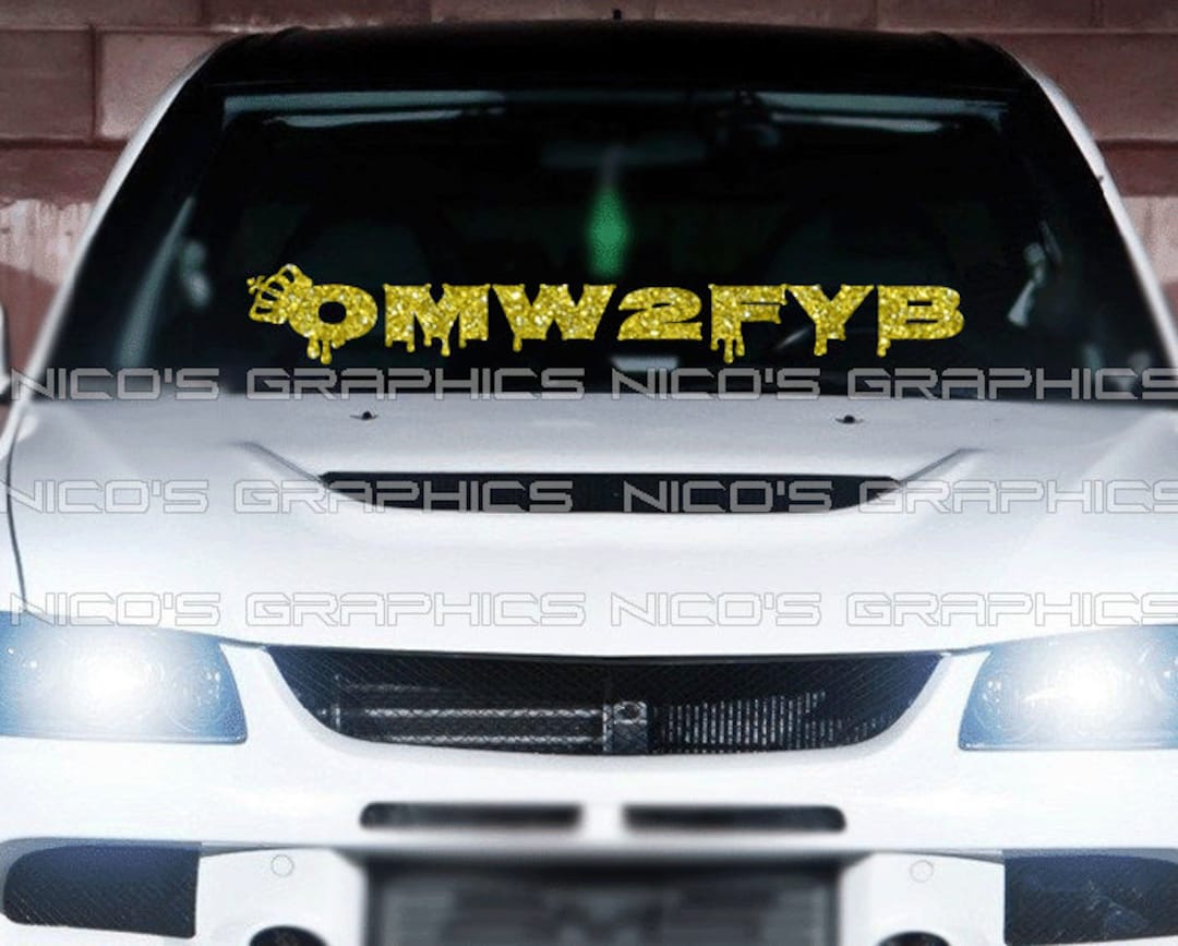 OMW2FYB Windshield Graphic Decal Car Sticker Banner JDM Vinyl Truck ...