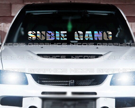 Subie Gang Distressed Windshield Graphic Decal Car Sticker - Etsy