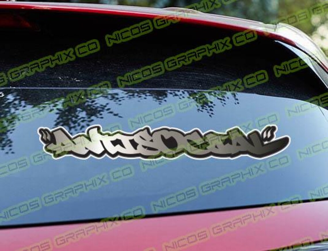 Antisocial Graffiti Vinyl Decal - Car, Truck, JDM, KDM - Etsy