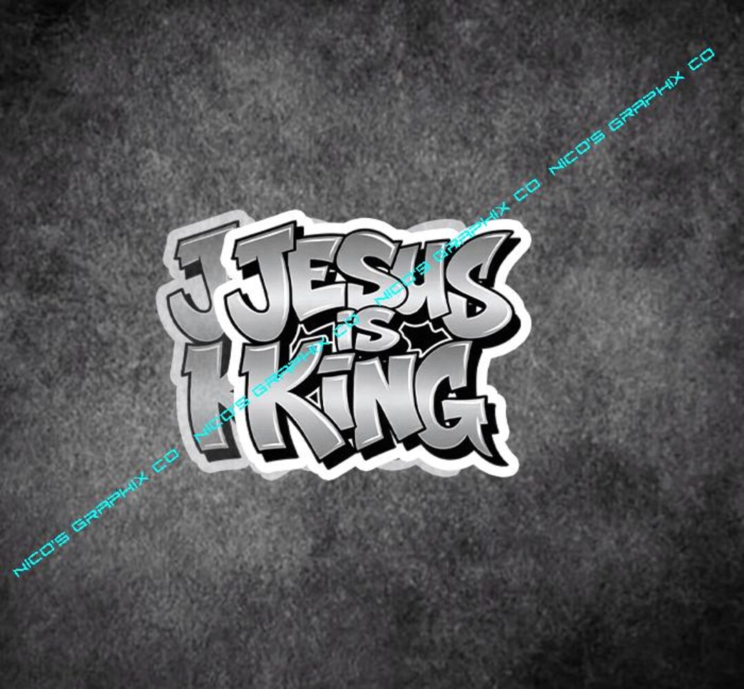 Jesus is King Vinyl Religious Decal Sticker - Bumper Sticker (x2) - Etsy