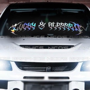 Lucky & Blessed Windshield Decal: JDM Car Sticker Banner - Etsy