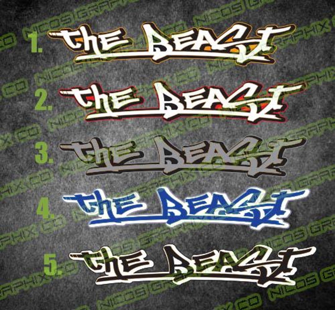 The Beast Vinyl Decal Car Truck Graffiti Sticker Euro Lowered JDM KDM ...
