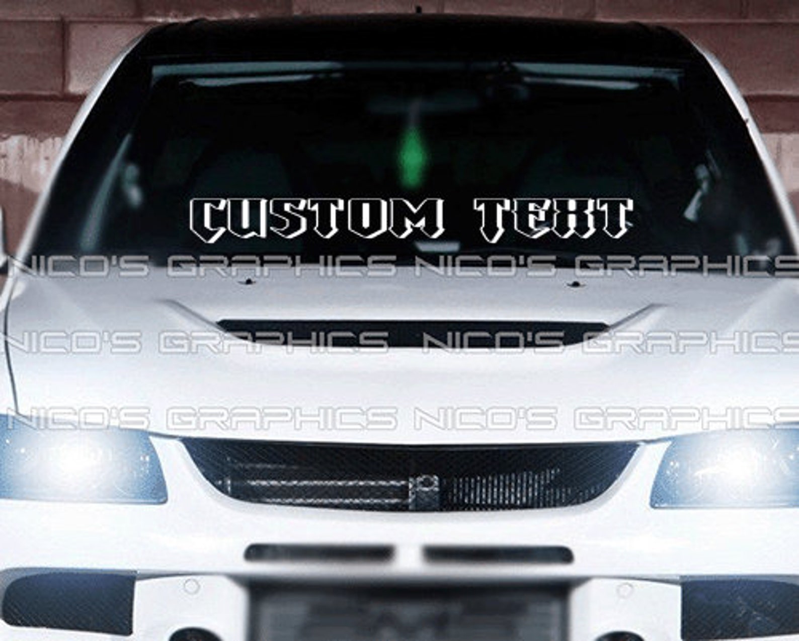 Custom Text Windshield Decal: JDM Vinyl Car Sticker - Etsy