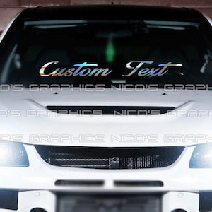 Custom Cursive Text Windshield Decal - JDM KDM USDM Style - Etsy
