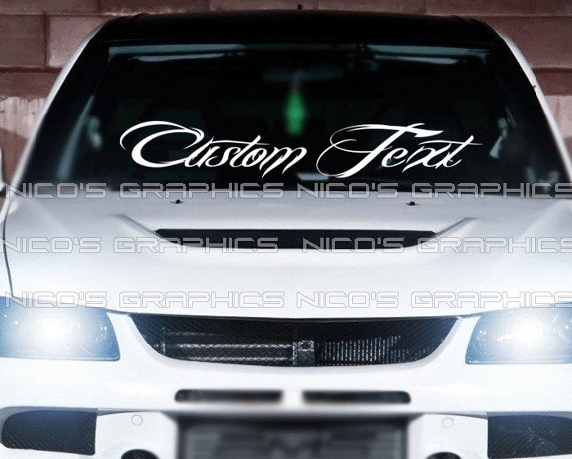 Custom Text Windshield Decal: Vinyl Car Sticker Banner - Etsy