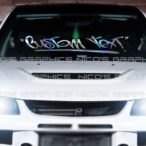 Custom Text Personalized Script Windshield Banner Decal - Etsy
