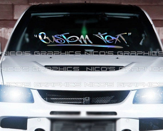 Custom Text Windshield Graphic Decal Car Sticker Banner JDM - Etsy