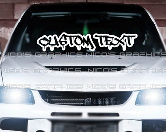 Custom TEXT Car Windshield Text Banner Vinyl Sticker Decal - Etsy