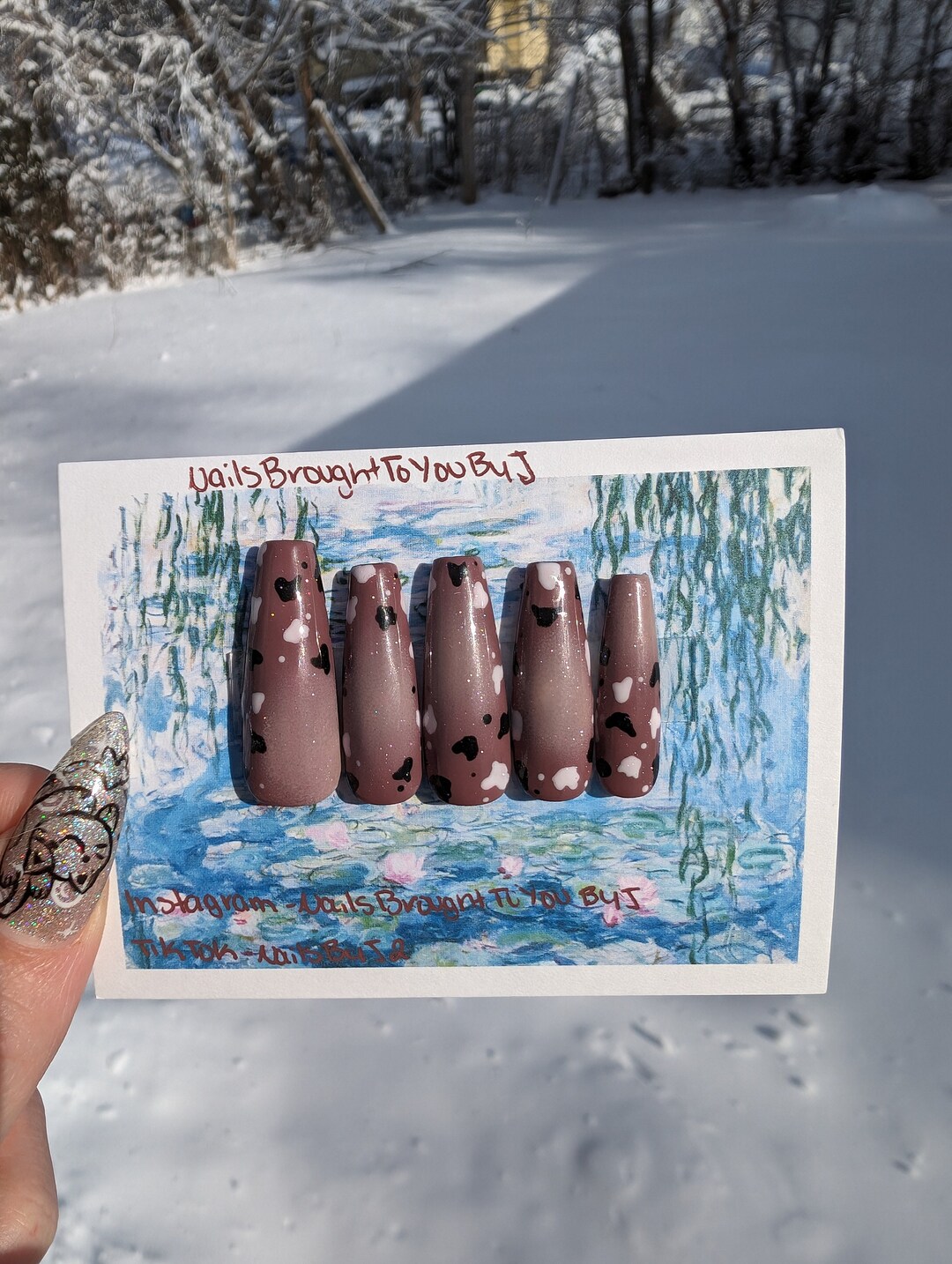 Spotlight Cow Print Press on Nails - Etsy