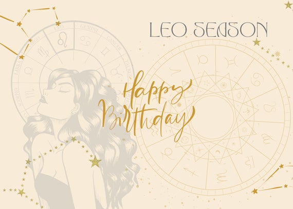 Leo Season Animated Birthday Greeting Card Zodiac Music - Etsy
