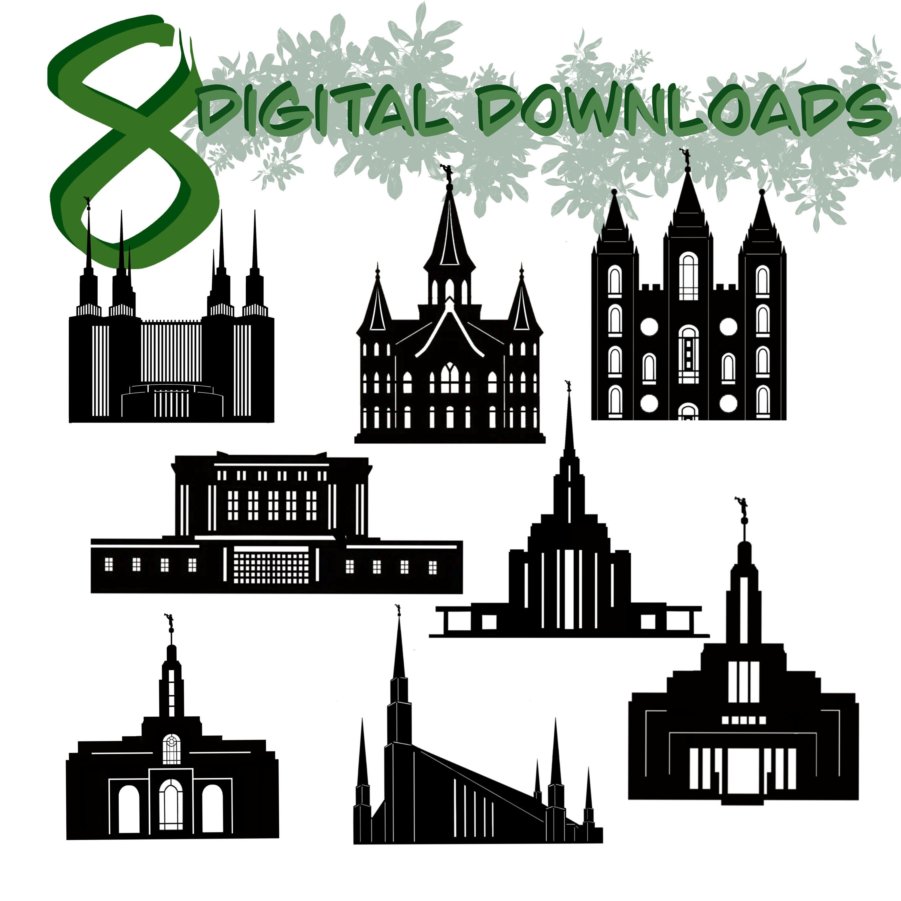 Latter-day Saint Temples Silhouette Sketches Art | SVG and PNG Files ...