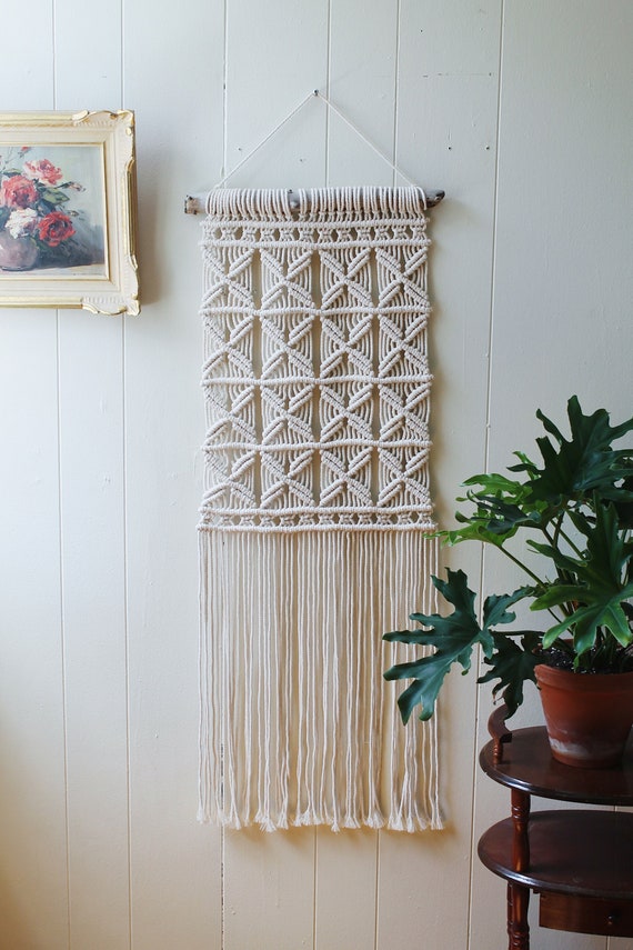 Geometric Macrame Wall Hanging With X Pattern Large Macrame - Etsy