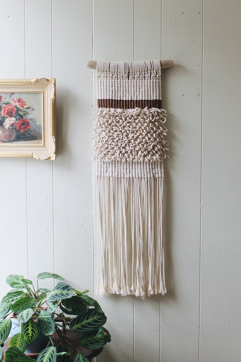 Cozy Textured Macrame Wall Hanging With Funky Loop Knots on - Etsy