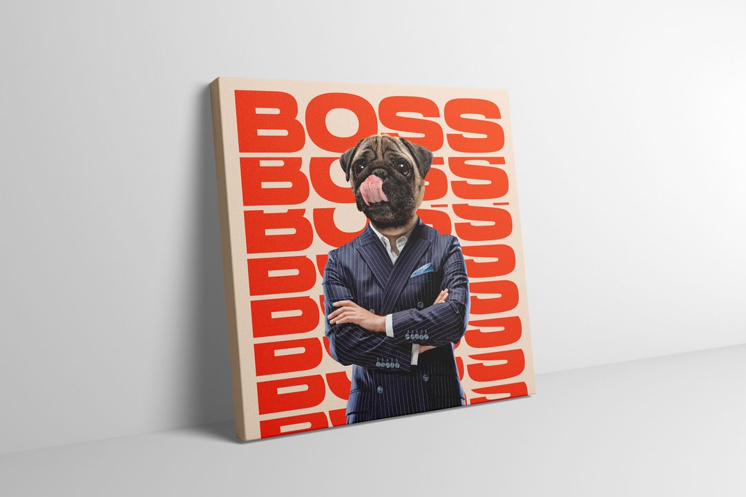 Boss Headed by Dog Head Standing With Hands Crossed.modern Design ...