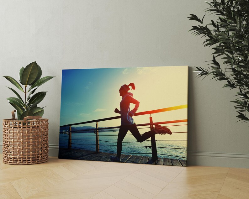 Running Canvas Print – Sunset Jogging Scene Wall Art - Etsy