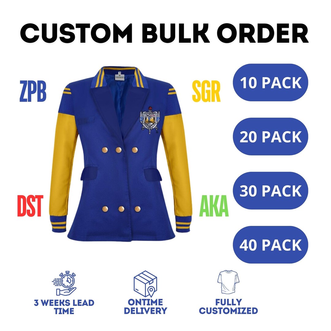 Custom Greek Sorority Varsity Blazer: Embroidered Sorority Events - Etsy