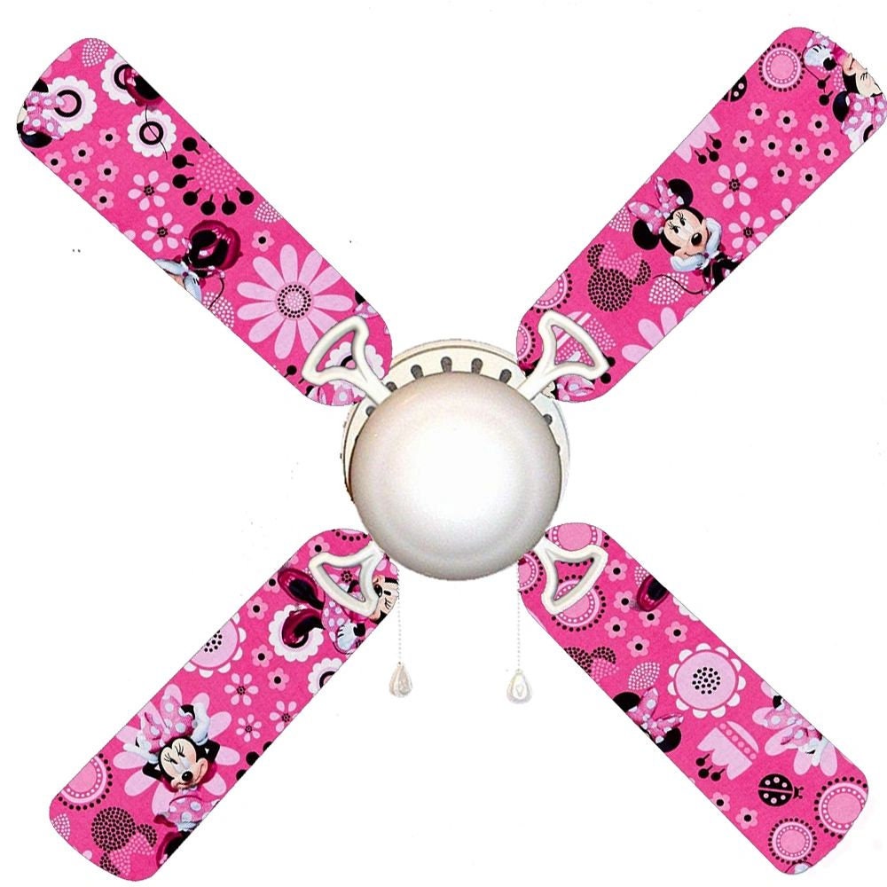 Minnie Mouse on Pink 42 Ceiling Fan and Lamp - Etsy