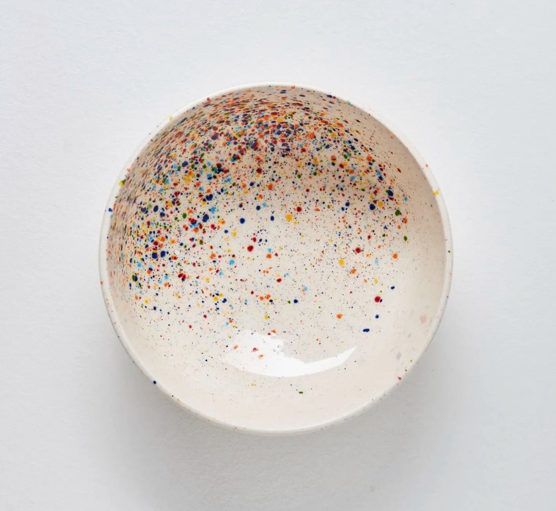 Confetti Salad Bowl Rainbow Salad Bowl Handmade Ceramic - Etsy