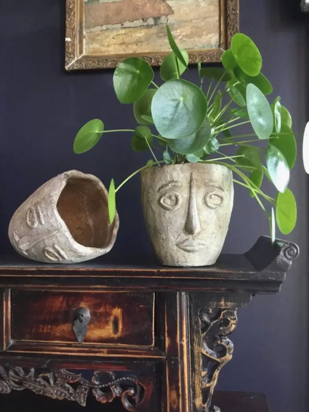 Face Planter Face Pot Cement Planter With Face Cement - Etsy