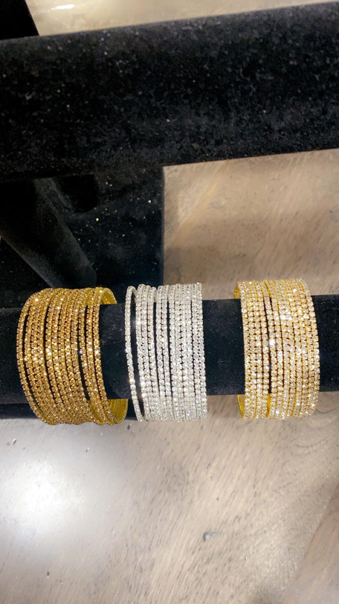 Sparkling Rhinestone Bangle Set | Indian Pakistani Jewelry | Gold ...