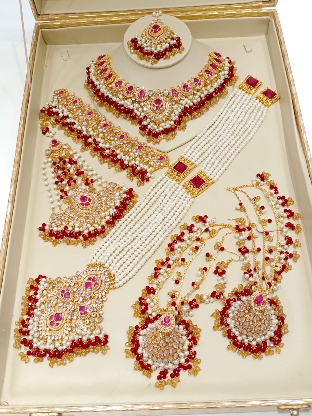Bridal Heavy Gold Plated Complete Set /indian Pakistani Bridal Shaadi ...