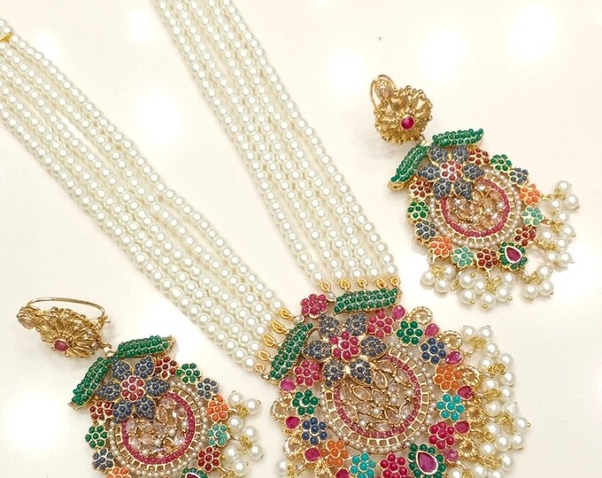 Nauratan Mala Set / Indian Pakistani Shaadi Jerwelry Wedding ...