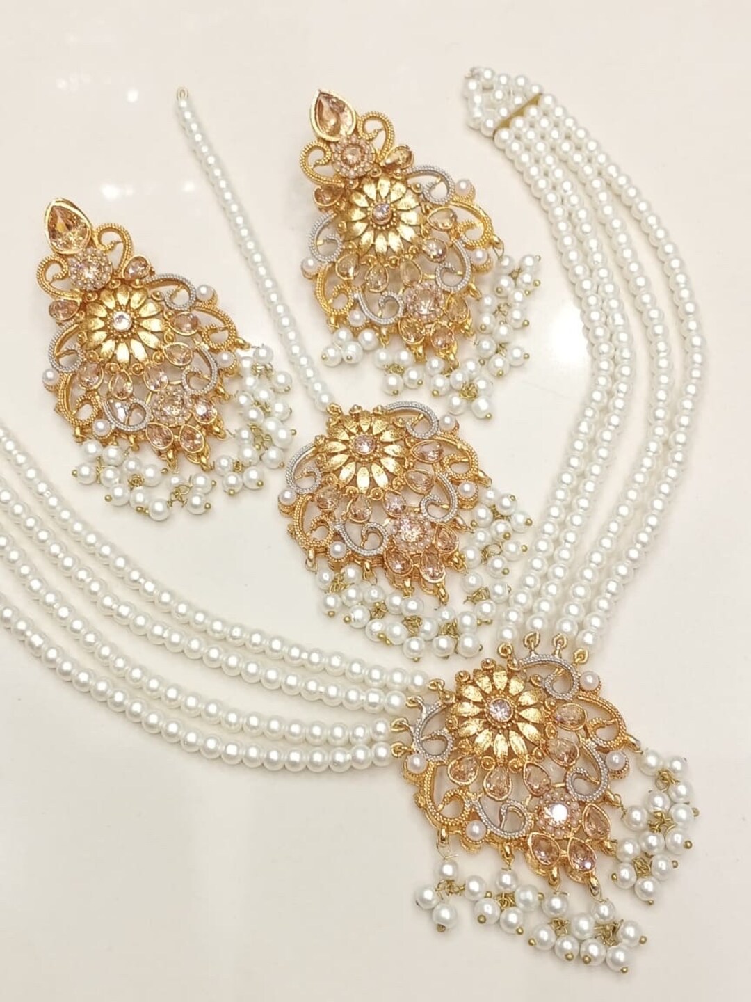 Nauratan Short Mala Set Design/indian Pakistani Shaadi Jerwelry Wedding ...