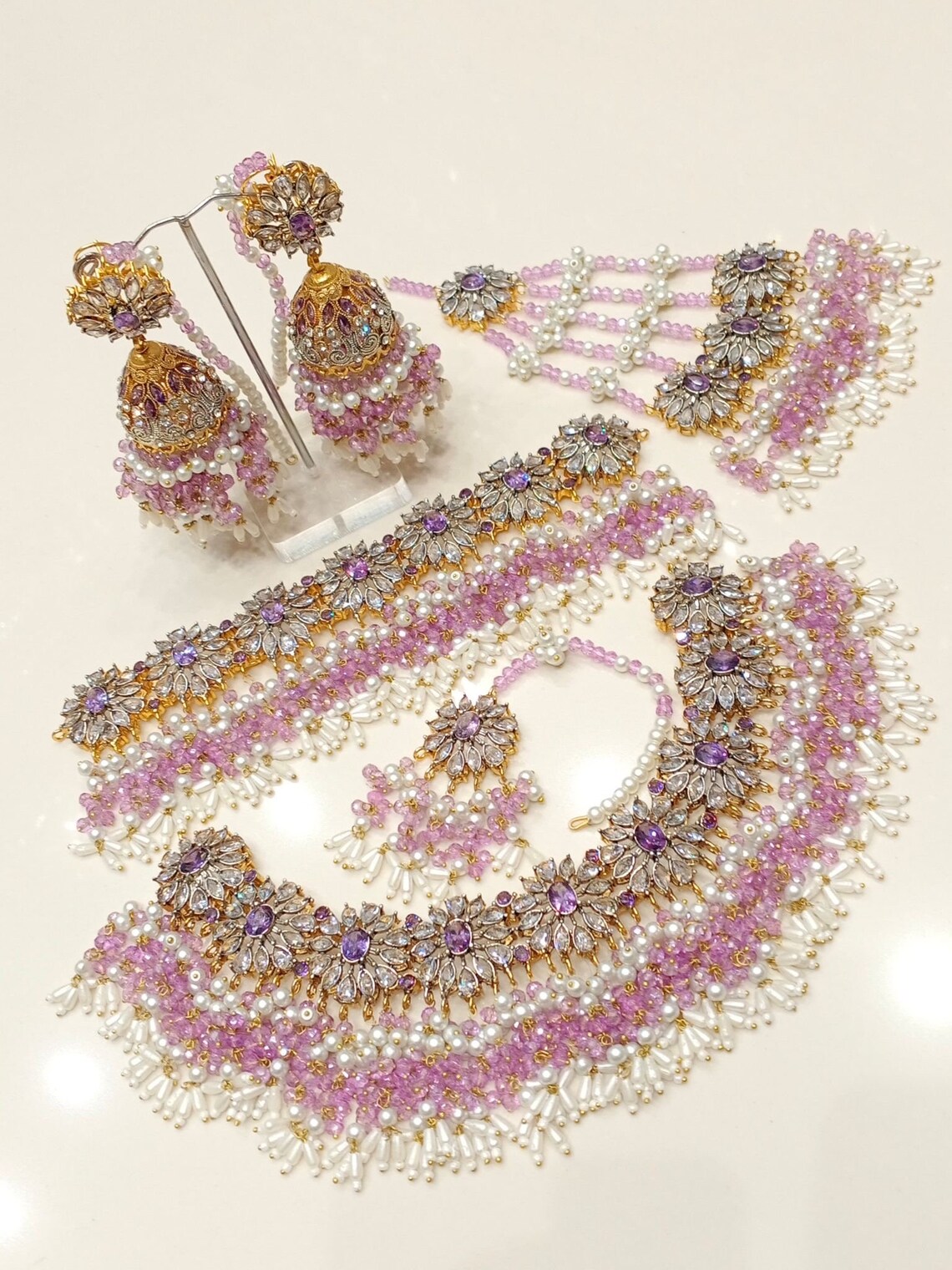 Bridal Gold Plated Heavy Complete Set / Indian Pakistani Bridal Shaadi ...