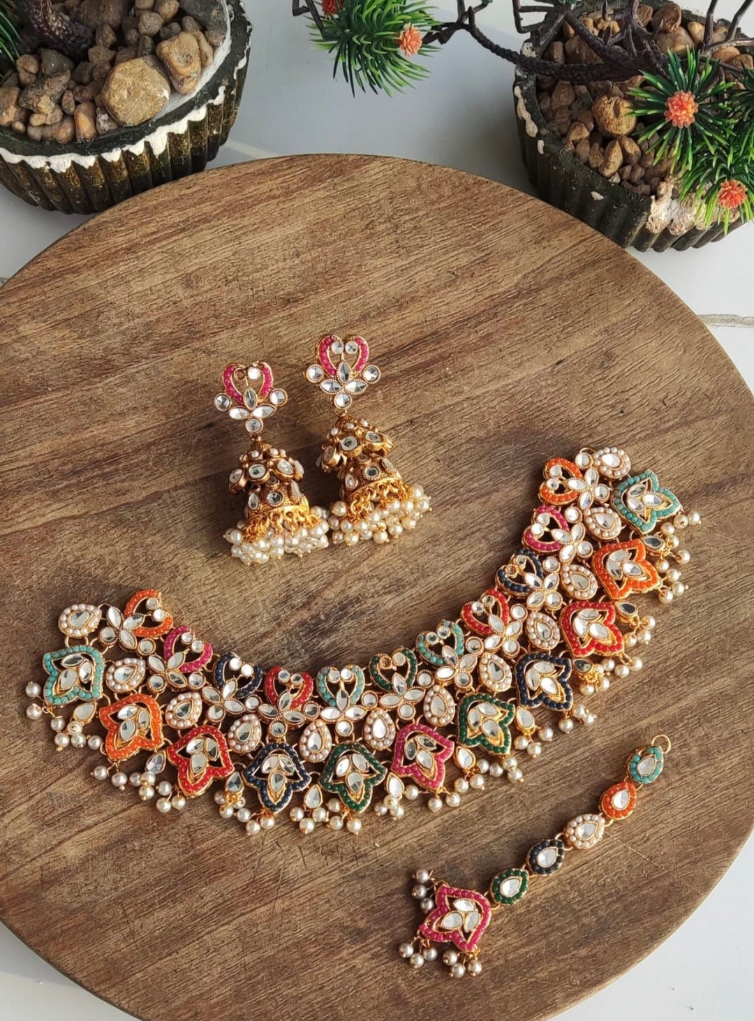 Nauratan Heavy Complete Set / Indian Pakistani Bridal Shaadi Jewelry ...