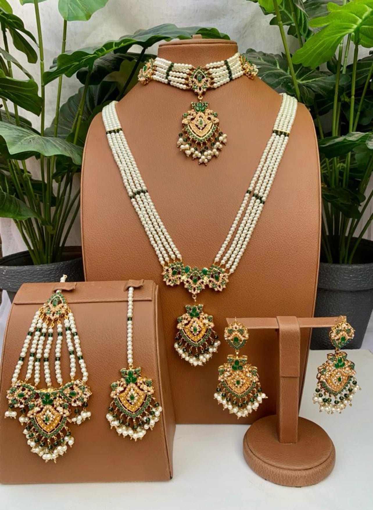 Nauratan Bridal Pearl Necklace Set | Traditional Pakistani Wedding ...