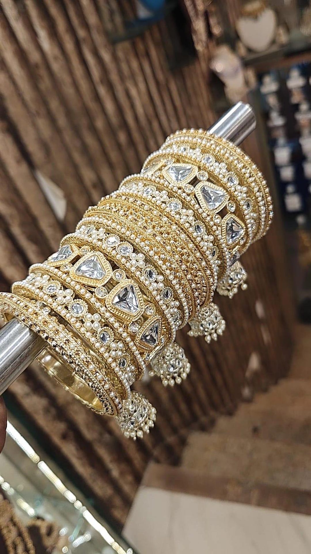 Gold Kundan Bridal Bangle Set | Indian Pakistani Wedding Jewelry ...