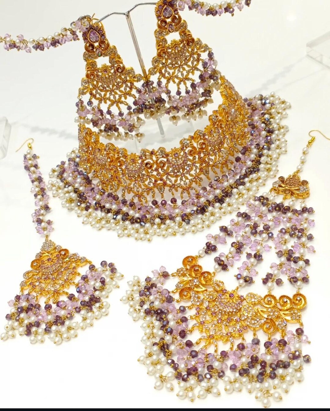 Bridal Heavy Gold Plated Complete Set / Indian Pakistani Bridal Shaadi ...