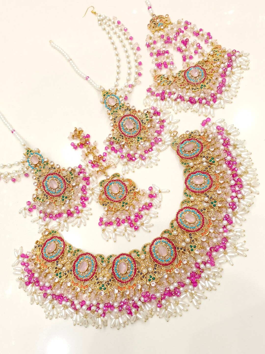 Bridal Gold Plated Heavy Complete Set / Indian Pakistani Bridal Shaadi ...
