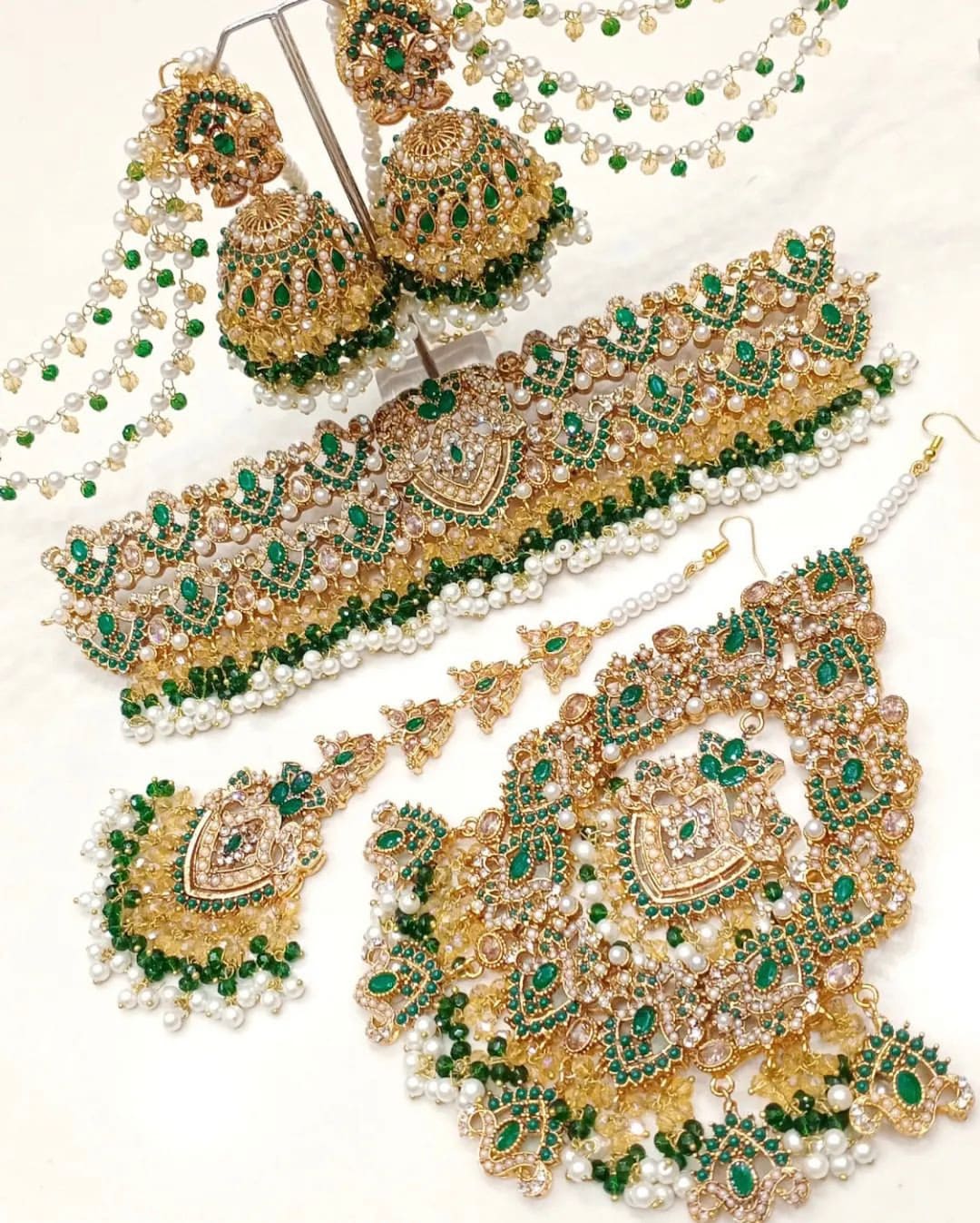 Bridal Gold Plated Heavy Complete Set / Indian Pakistani Bridal Shaadi ...