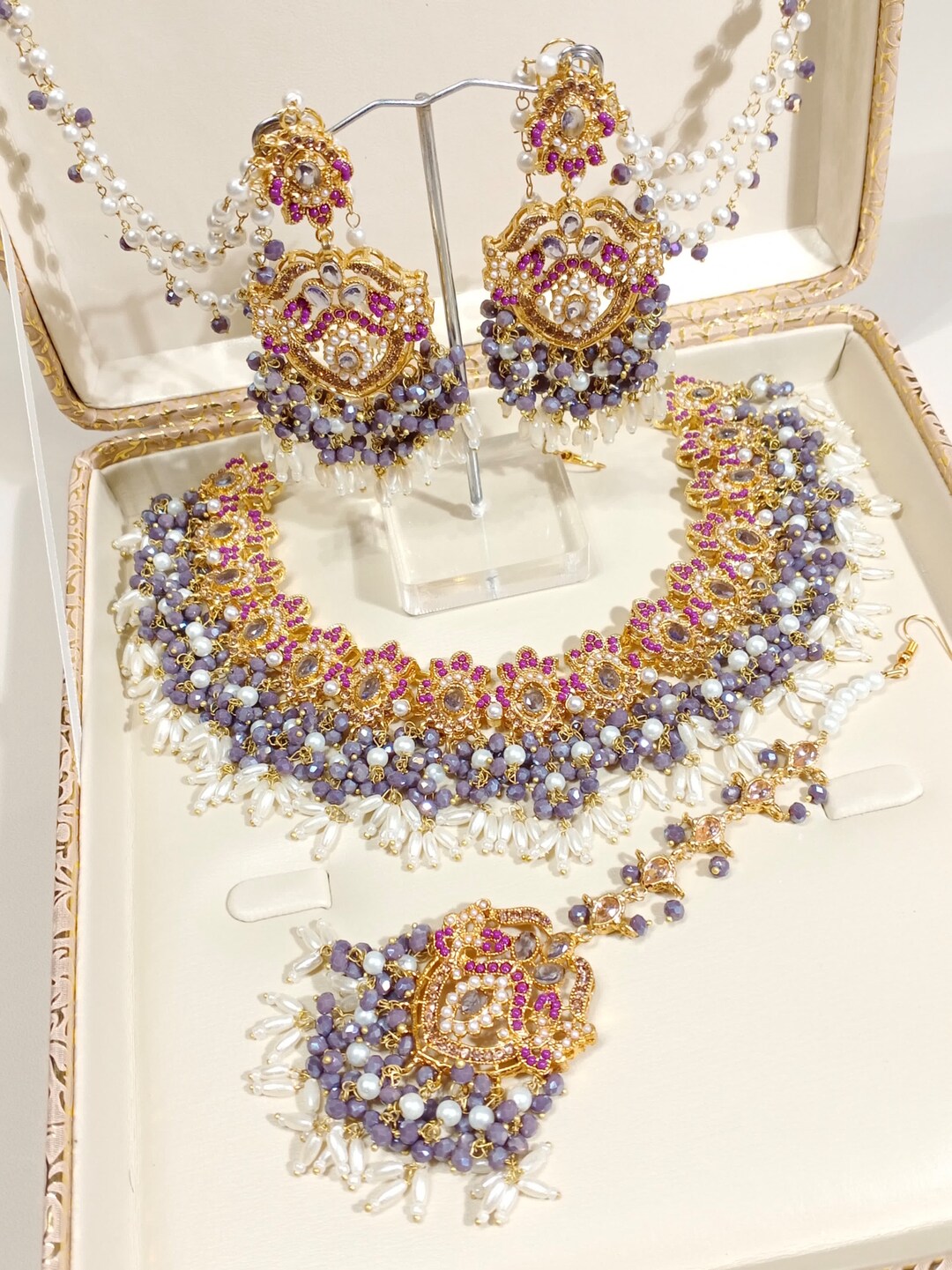 Bridal Gold Plated Heavy Complete Set / Indian Pakistani Bridal Shaadi ...