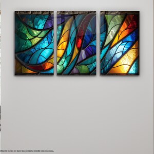 Stained Window Glass, Abstract Glass Art, Tempered Glass, Modern Wall ...