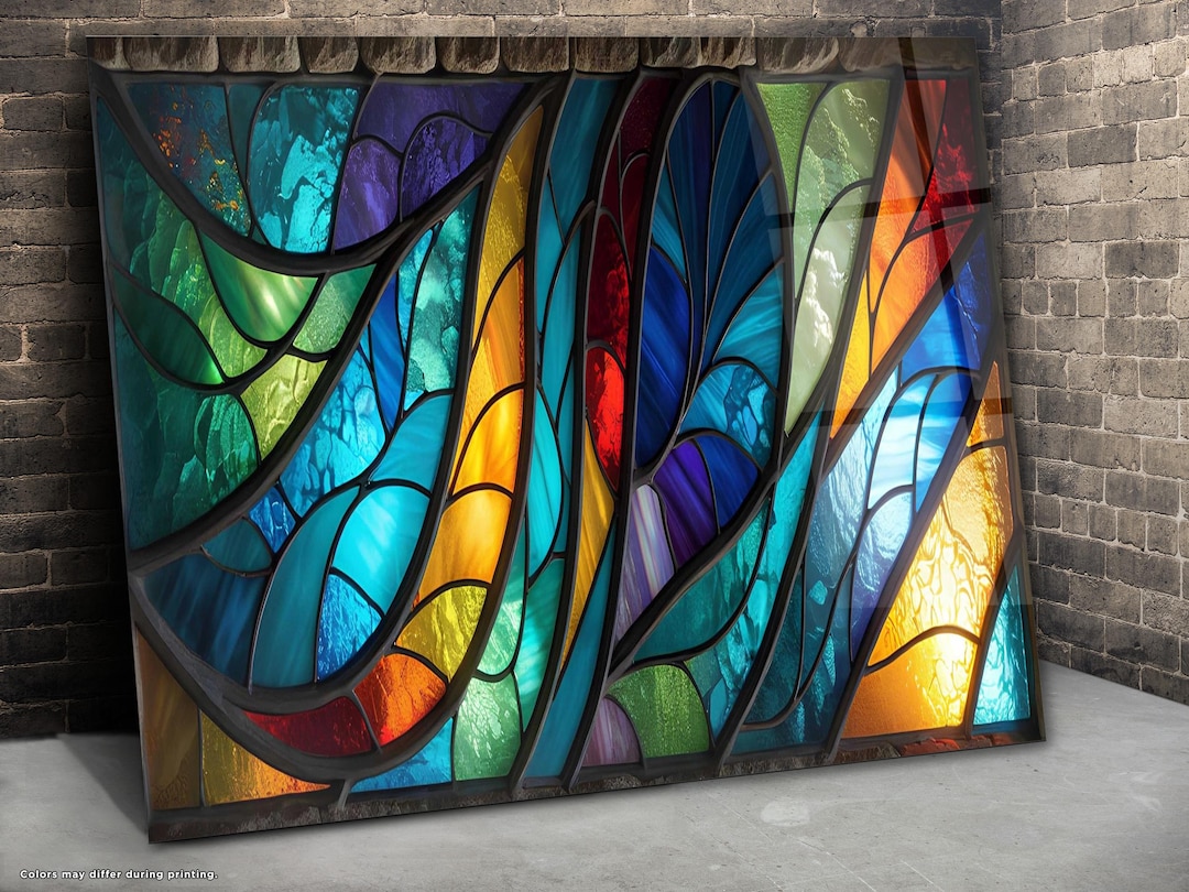 Stained Window Glass, Abstract Glass Art, Tempered Glass, Modern Wall ...