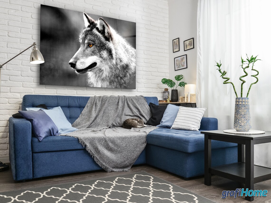Wolf Glass Wall Art Glass UV Printing Large Glass Painting - Etsy