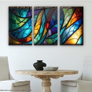 Stained Window Glass, Abstract Glass Art, Tempered Glass, Modern Wall ...