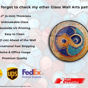 Infinity Symbol Glass Wall Art-round Ancient Mosaic-modern Art-round ...