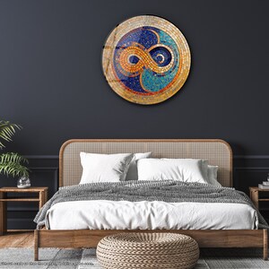 Infinity Symbol Glass Wall Art-round Ancient Mosaic-modern Art-round ...