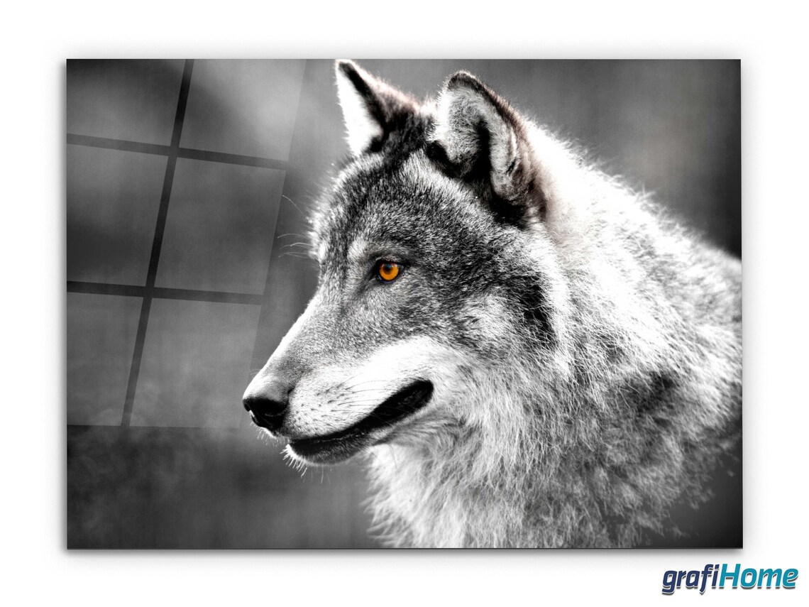 Wolf Glass Wall Art Glass UV Printing Large Glass Painting - Etsy