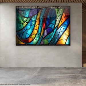 Stained Window Glass, Abstract Glass Art, Tempered Glass, Modern Wall ...
